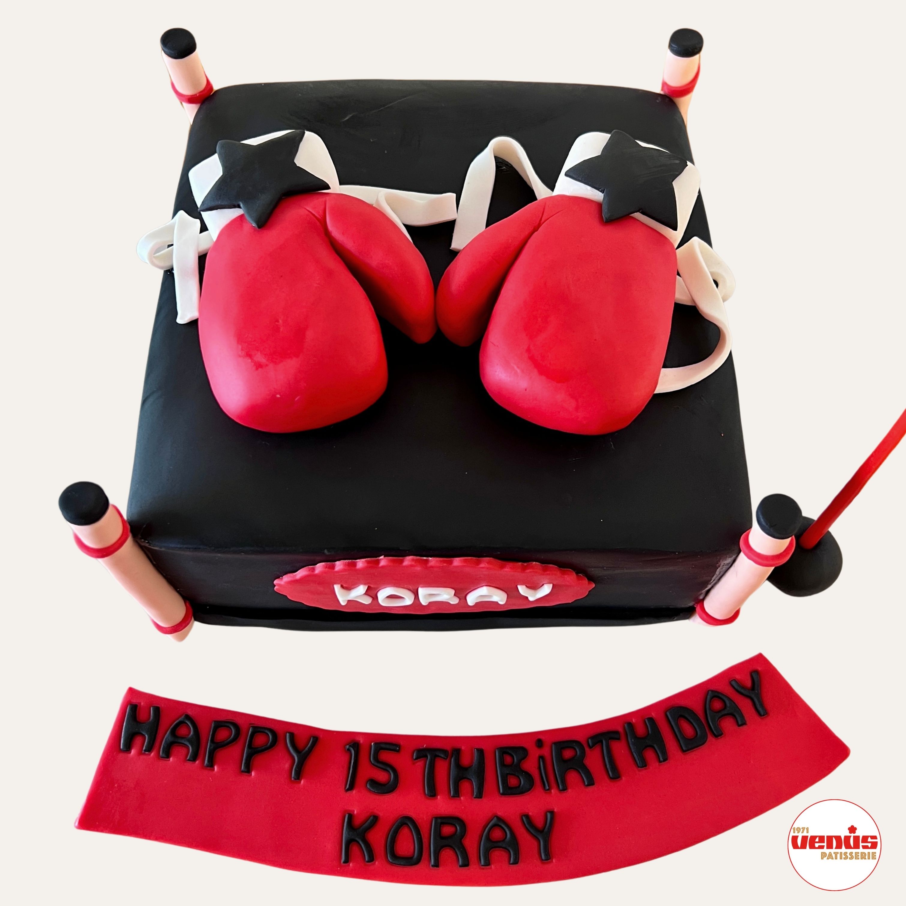 Boks Ringi Temalı Eldivenli Pasta